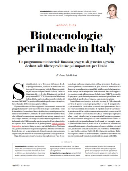 Biotecnologie per il made in Italy | CRISPeR MANIA