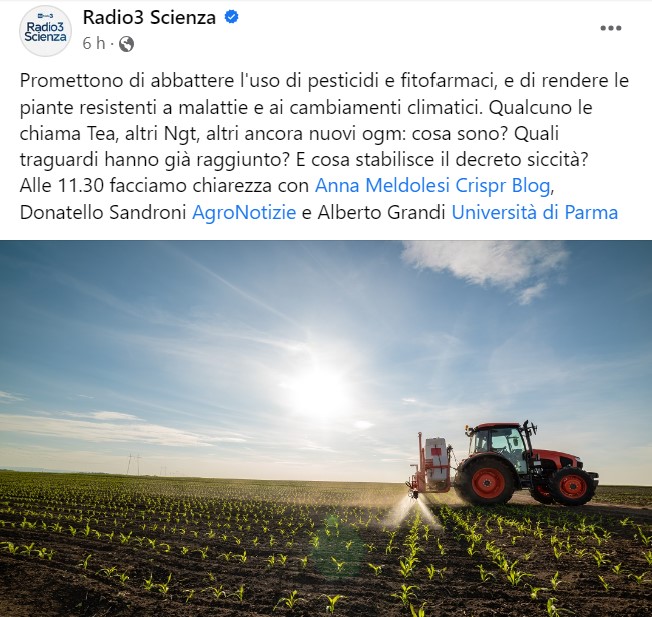 Radio3Scienza su TEA e OGM | CRISPeR MANIA